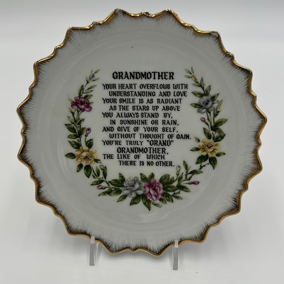 Wall Decor | Vintage Collectible Grandmother Your Heart Overflows Plate ...